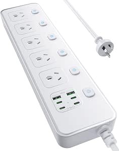Billord Power Board with Individual Switch - Power Strip USB with 5 AC ...