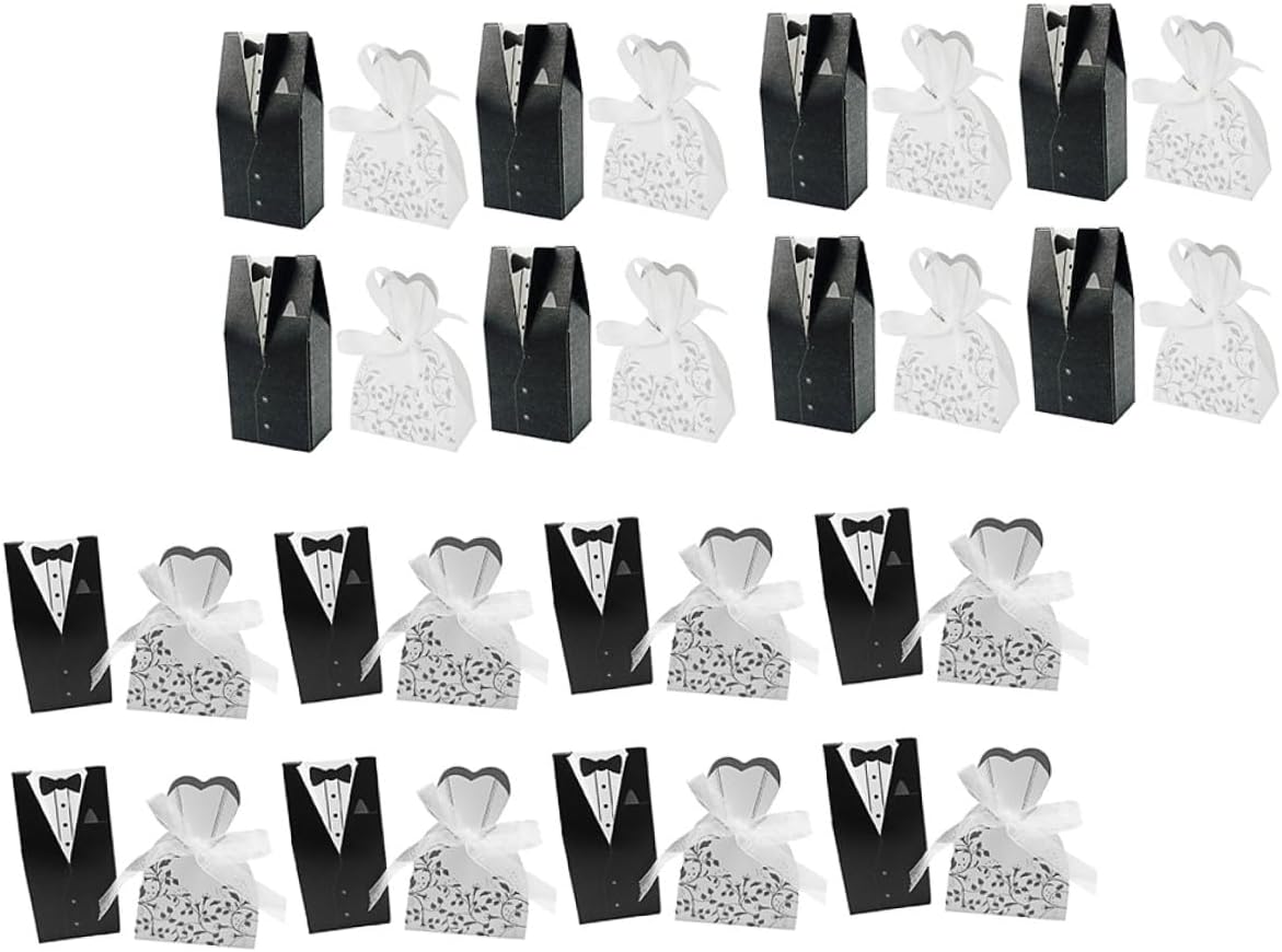 Amazon.com: ARTIBETTER 40pcs Bride and Groom Candy Storage Boxes ...