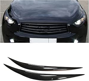 Amazon.com: Car Carbon Fiber Look Headlight Eyebrow Eye Lashes ...