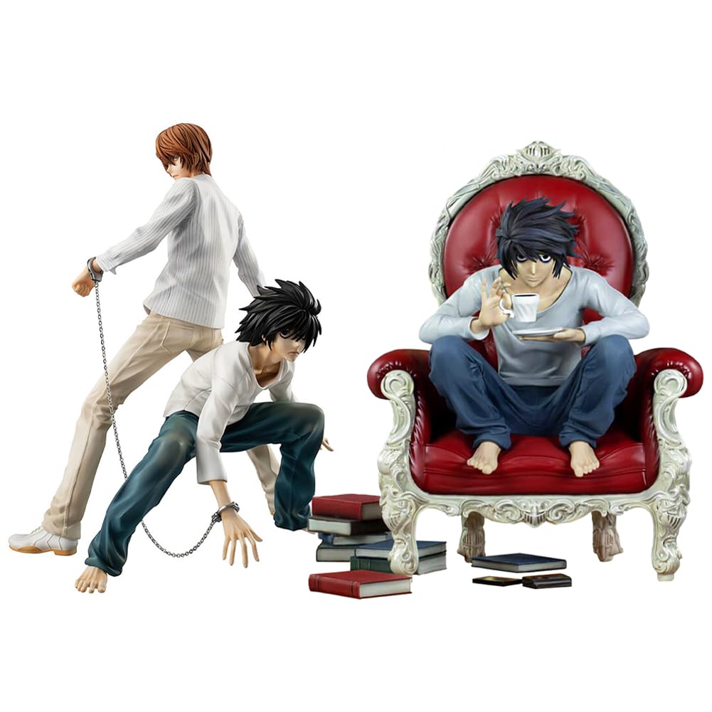 Amazon.com: Anime Figure Light Yagami and L Figure Model Statue, Manga ...