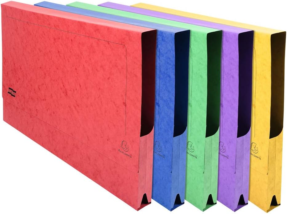 Exacompta Europa Document Wallets, 265 gsm, A3 - Assorted Colours, Pack ...