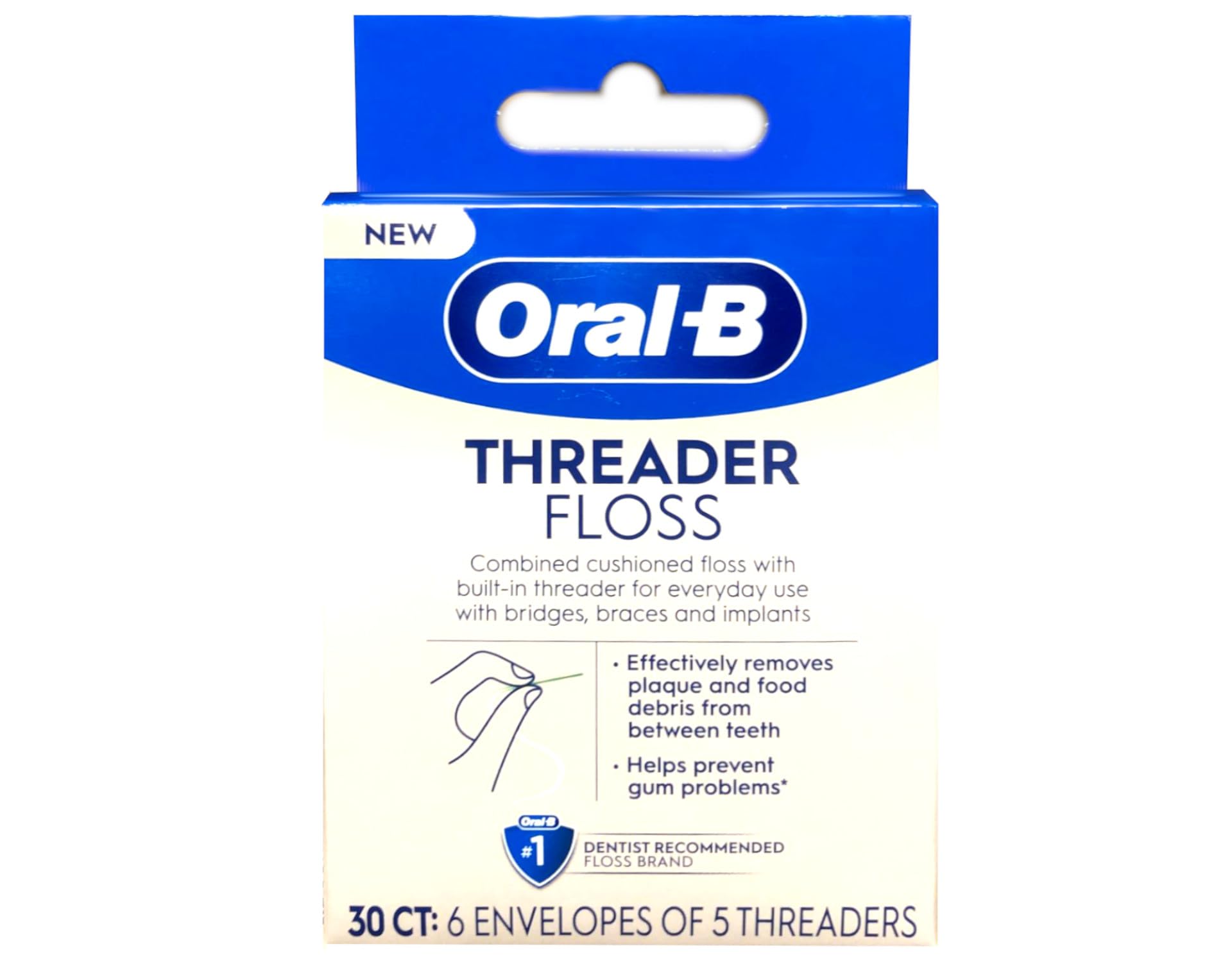 Amazon.com : Oral-B Threader Floss 30 Count: 6 Envelopes of 5 Threaders ...