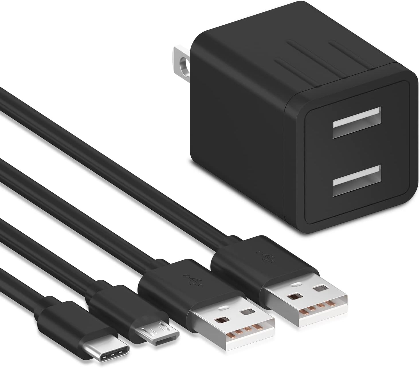 Amazon.com: Fast Charger with 6Ft USB Type-C&Micro USB Cable for ...