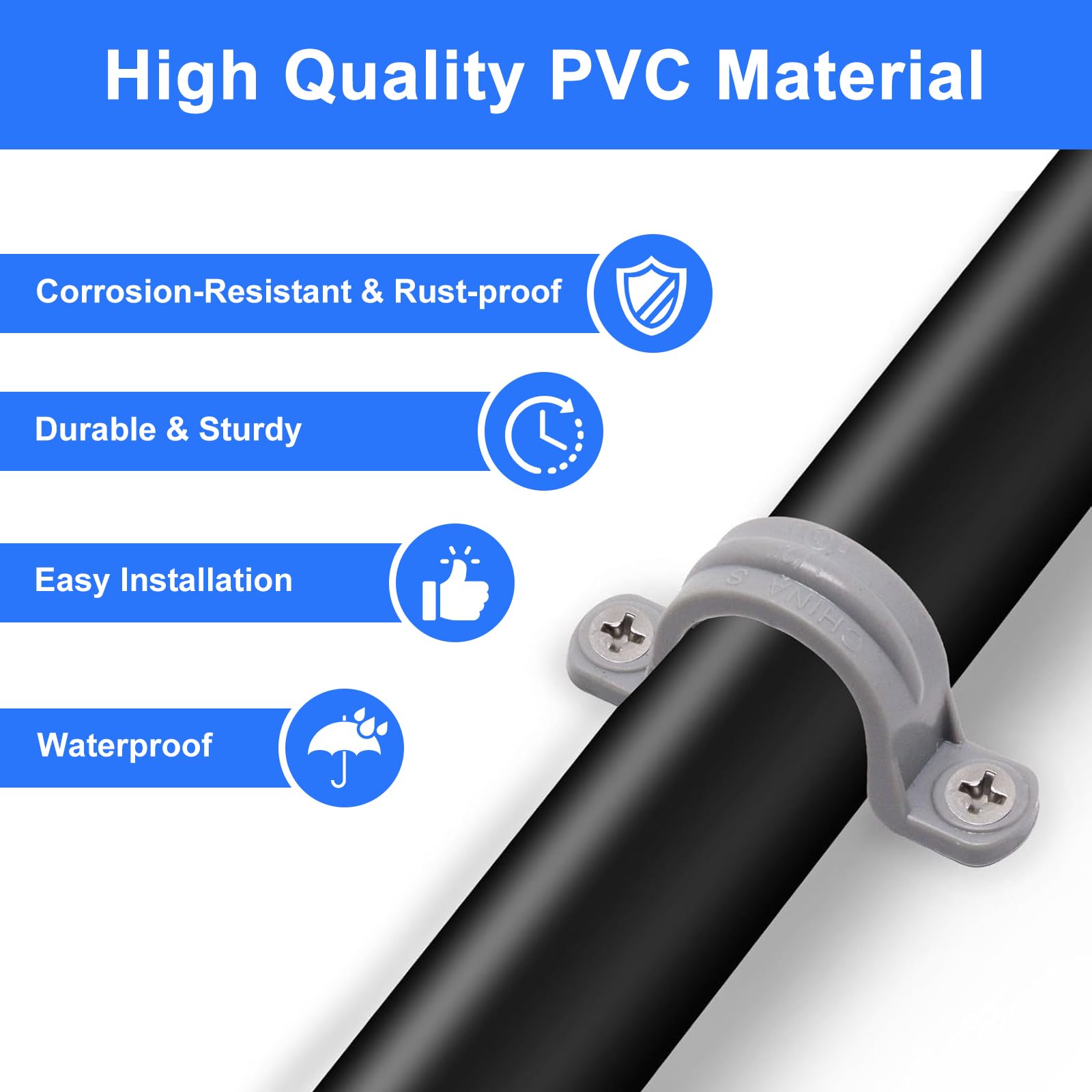 Snapklik.com : BENLIUDH 3/4 Inch PVC Pipe Strap, 2-Holes Conduit Pipe ...
