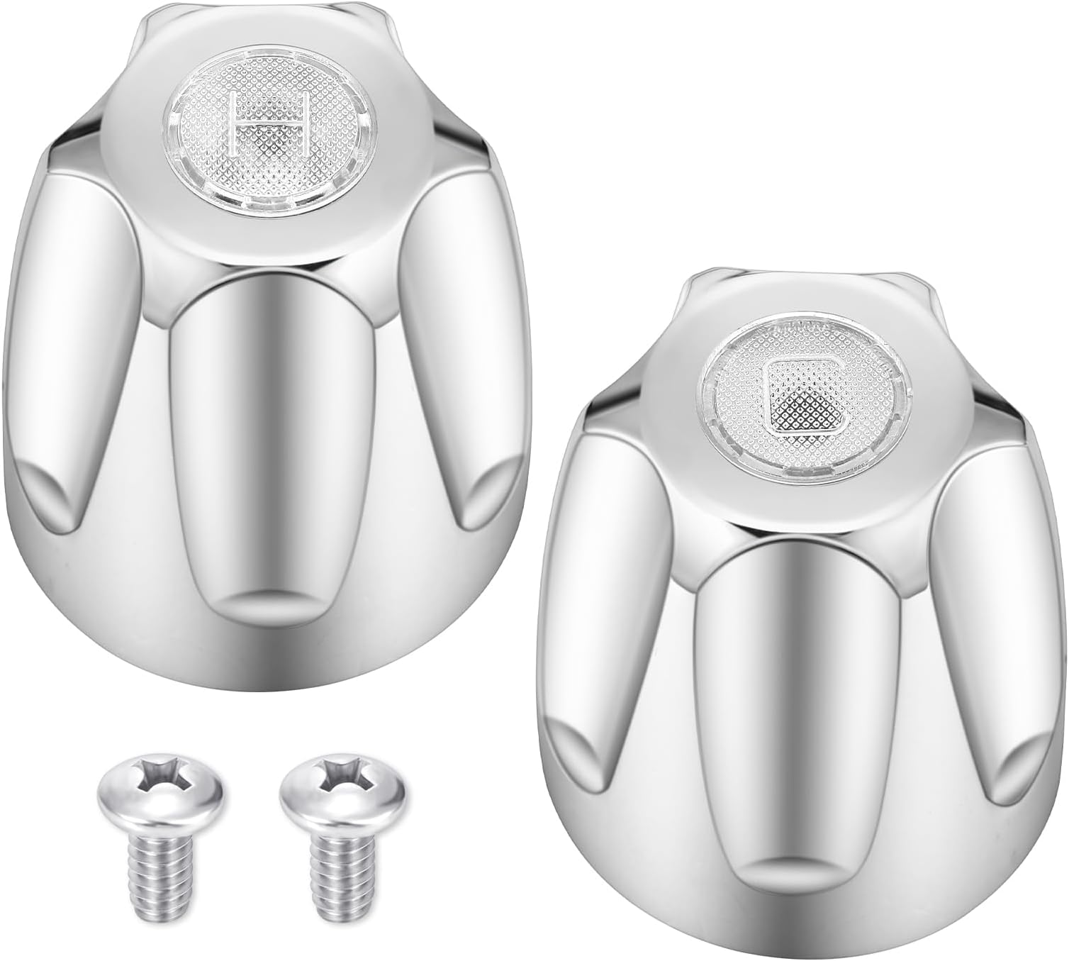 Piriuuo 2 Pcs Shower Knob Replacement Chrome Shower Faucet Handle Hot ...