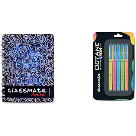 Classmate Pulse 6 Spiral Notebook - 240 mm x 180 mm, Soft Cover, 300 ...