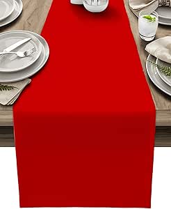 Amazon.com: Table Runners Solid Color Red 13x36 Inches Farmhouse Home ...