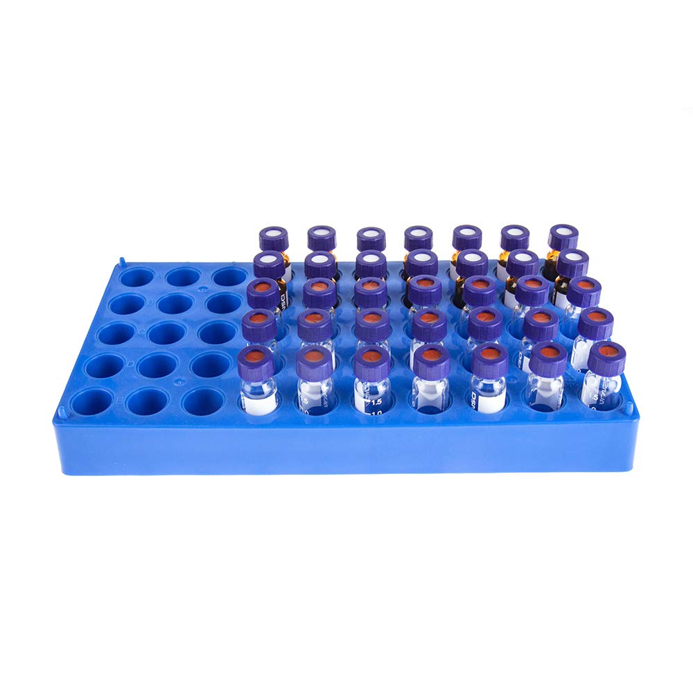 Snapklik.com : 5 Packs Vial Rack,Single Blue Holds 50 Standard 12mm 2ml ...
