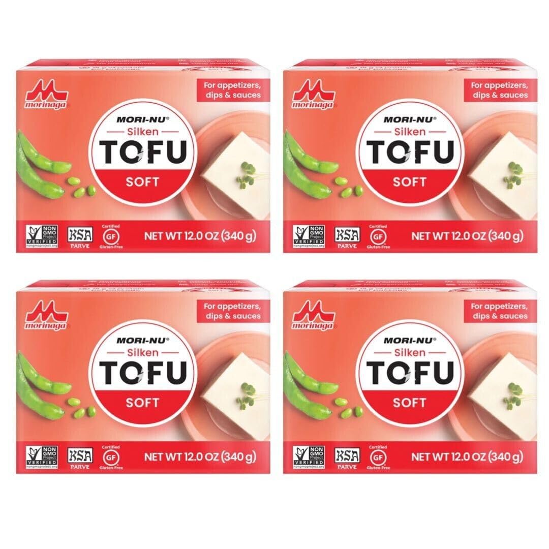 Morinaga Mori-Nu Japanese Style Tofu Beancurd 340g (Pack of 4) Gluten ...
