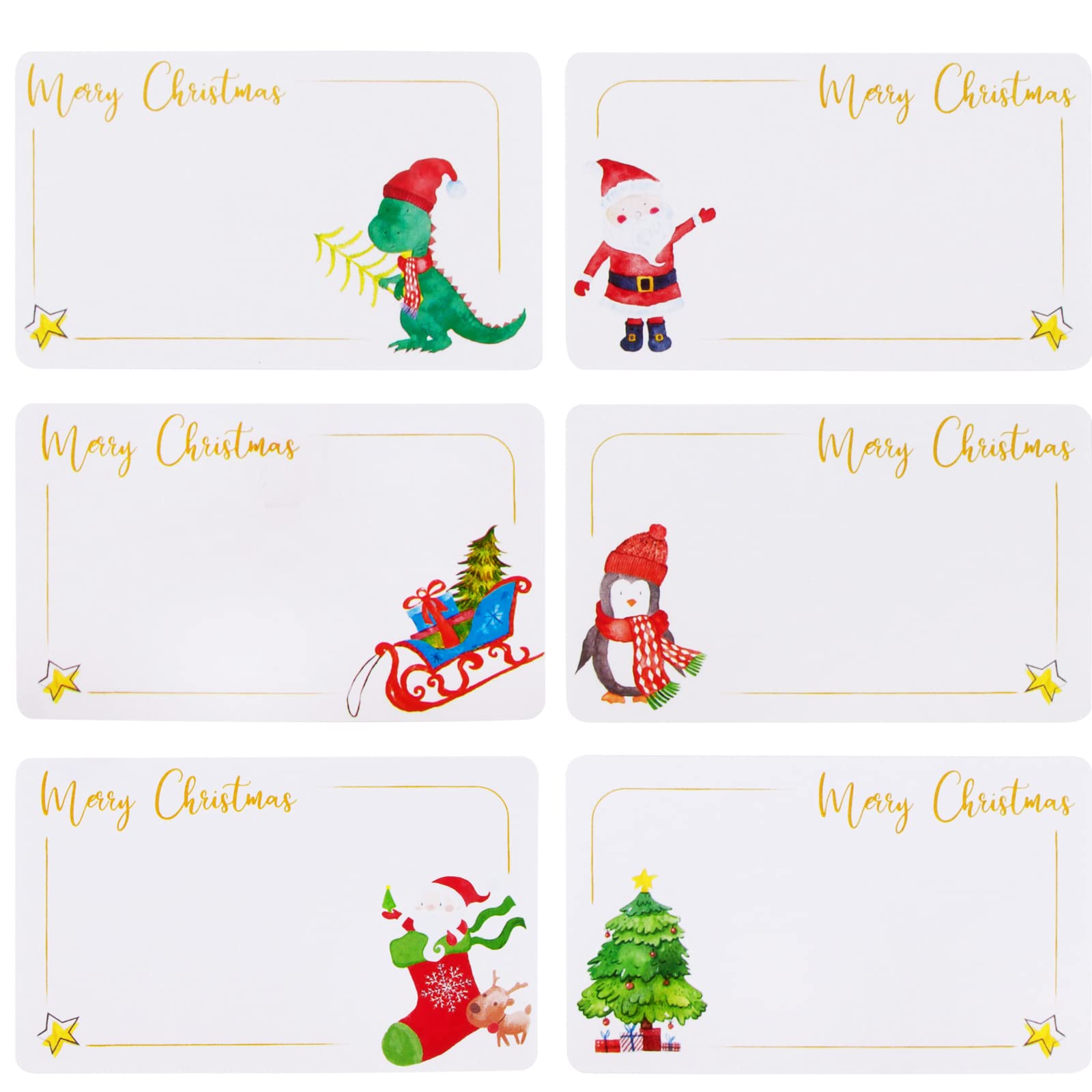 250pcs Merry Christmas Stickers, Self Adhesive Christmas Label Stickers ...