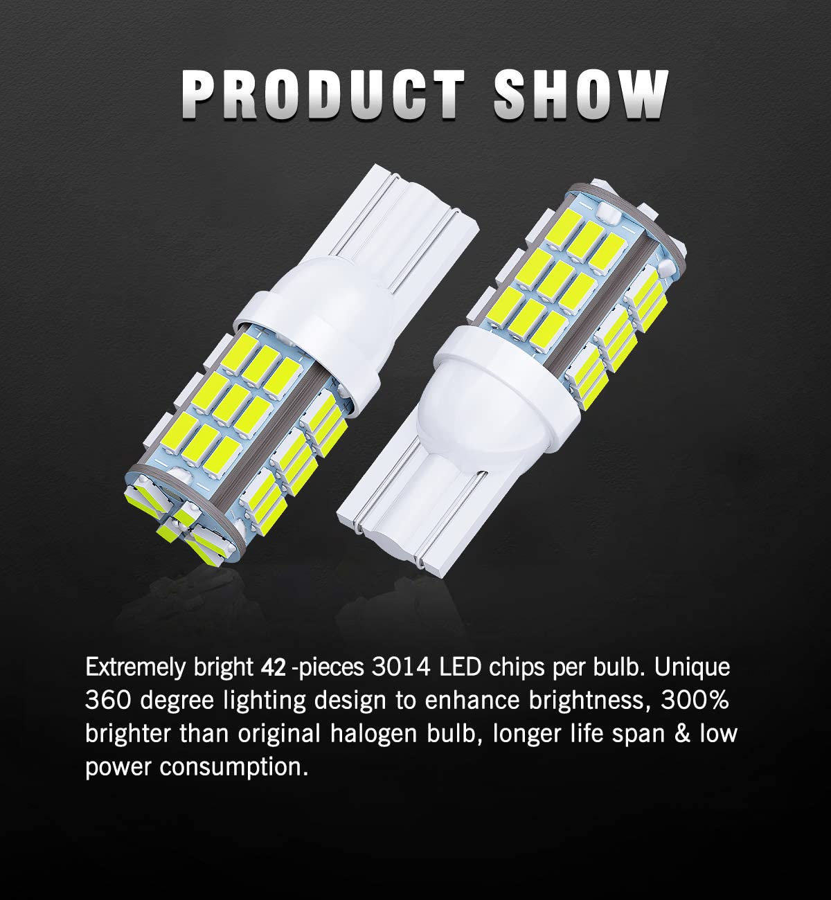 Snapklik.com : T10 921 194 168 LED Bulbs Cool White 20-Packs, Super ...