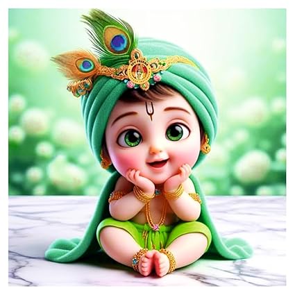 Decals Creation Smiley Baby Bal Krishna Wall Poster for Living Room ...