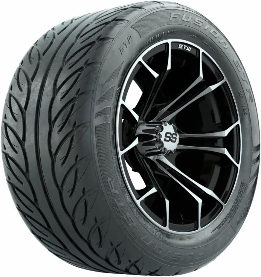 Amazon.com: GTW 14 Inch Golf Cart Wheels and Tires Combo | Machined ...