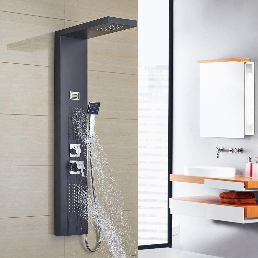 ROVATE Stainless Steel Shower Panel Tower System, Wall Mount Multi ...