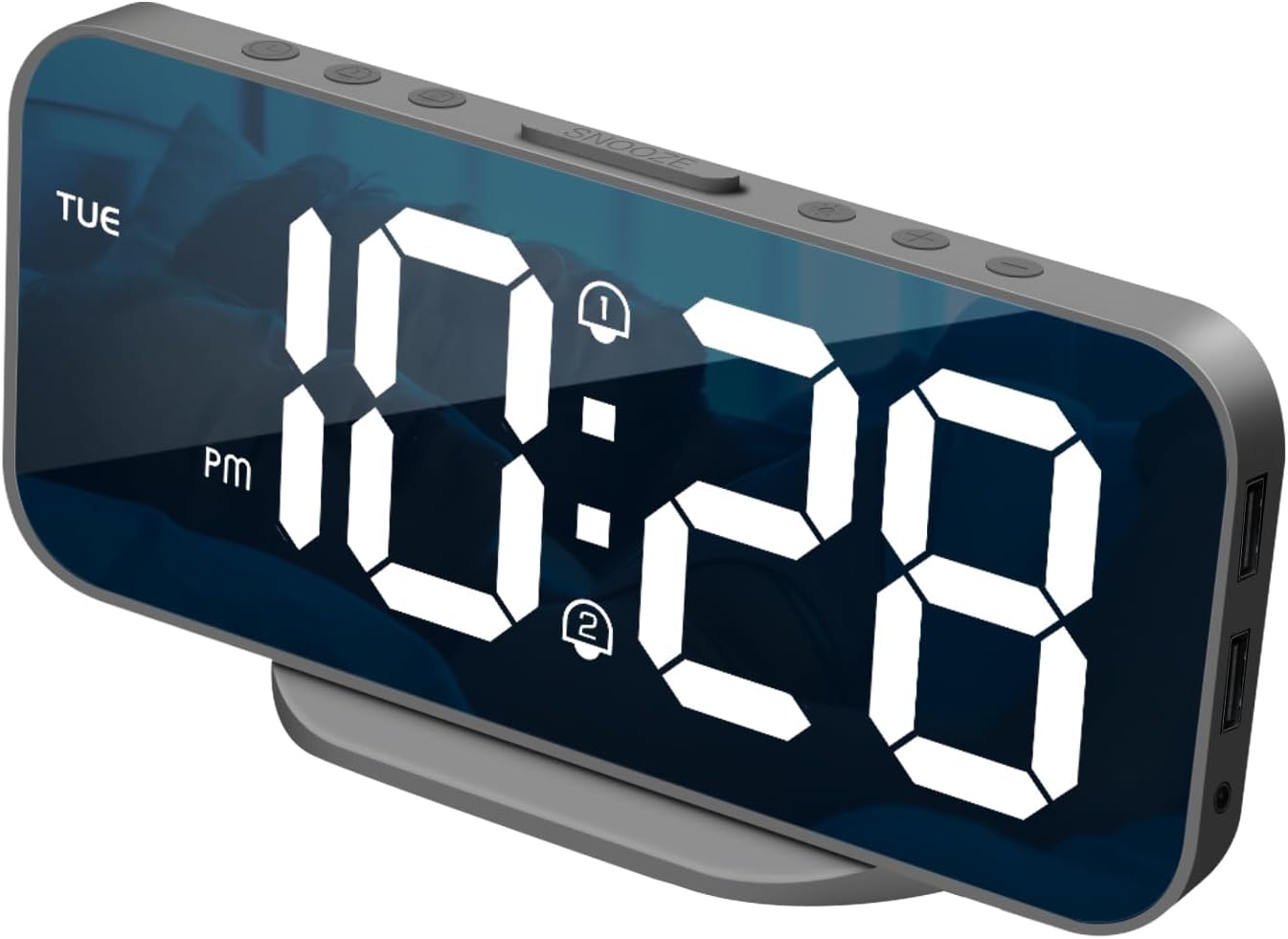 Amazon.com: ZAPALA expert Alarm Clock for Bedroom, 2 Alarms Loud LED ...