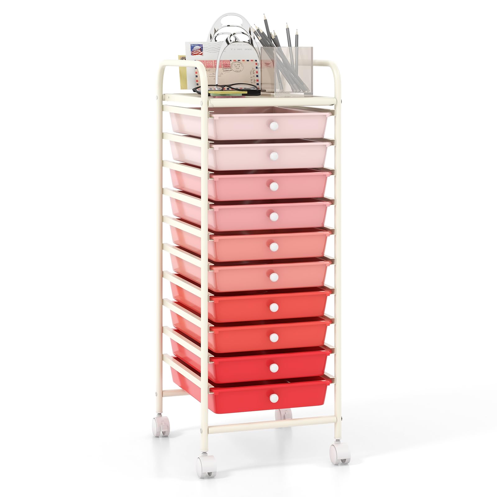 Amazon.com: COSTWAY 10-Drawer Rolling Storage Cart, Utility Mobile ...