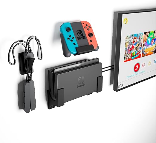 GENIALISS Soporte Base para Nintendo Switch OLED + Base para JoyCon Grip/Soporte de Pared ...