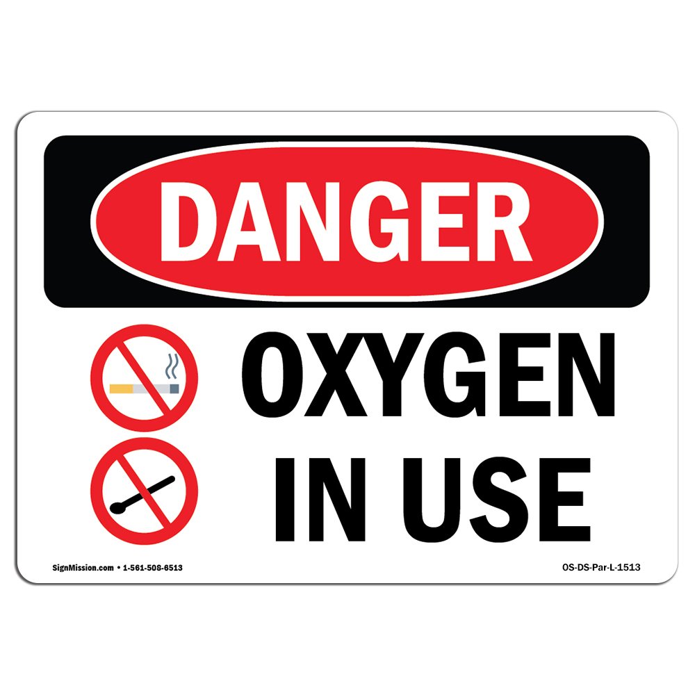 Amazon.com: OSHA Danger Sign - Oxygen in Use | Plastic Sign | Protect ...