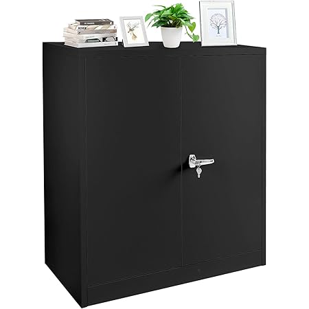 Amazon.com: Metal Storage Cabinet with Locking Doors, Lockable Steel ...