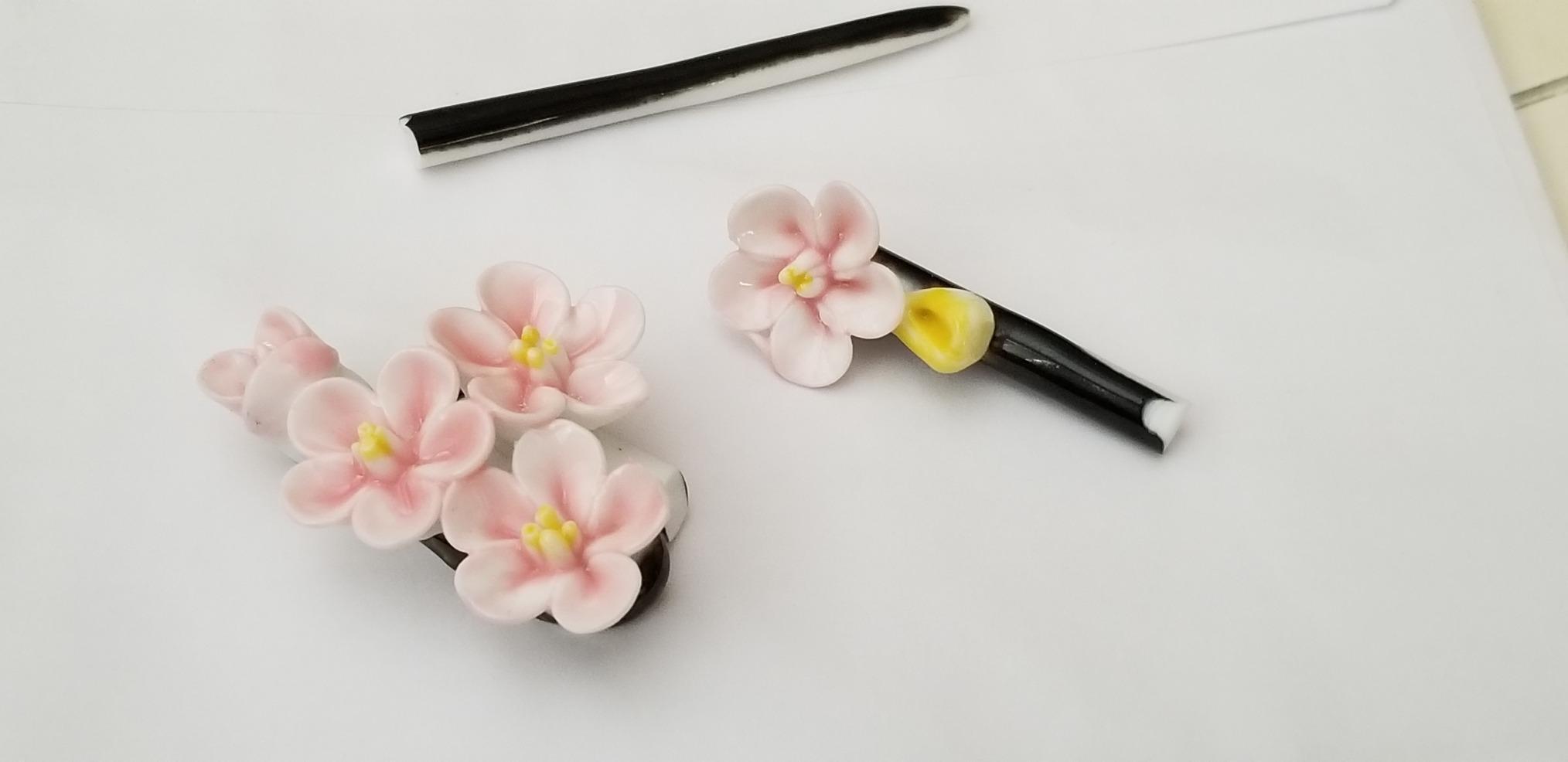 Amazon.com : FREUDEWOOD China Pink Flower Hair Sticks : Hair Chopsticks ...