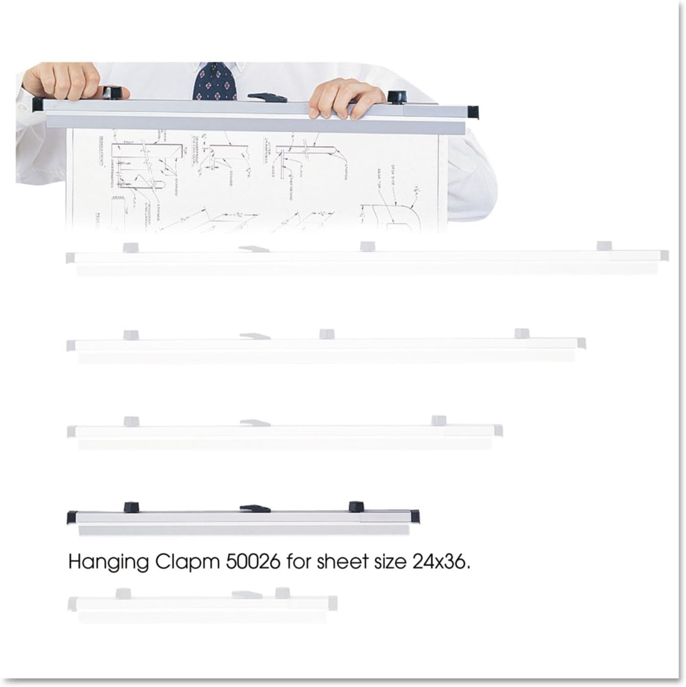 Amazon.com : Sheet File Hanging Clamps, 100 Sheets Per Clamp, 24", 6 ...