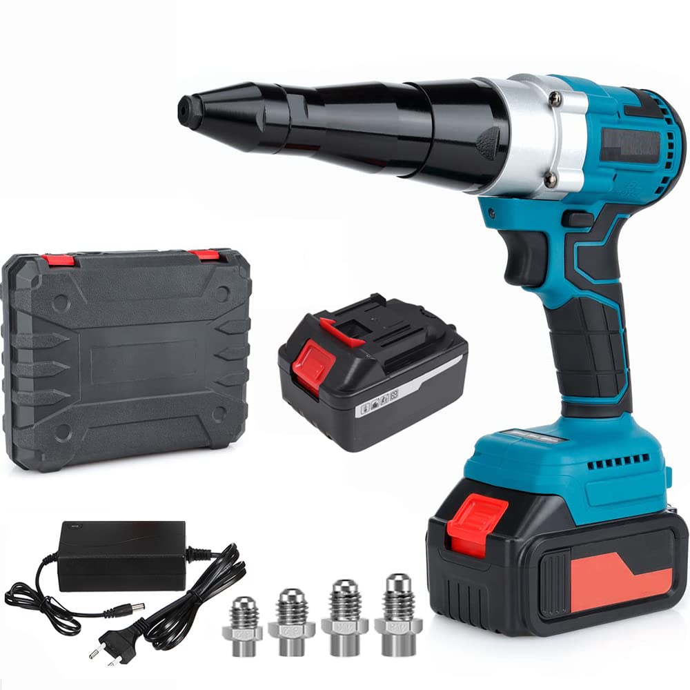 Amazon.com: Cordless Rivet Gun,Automatic Brushless Riveter Tool Kit for ...