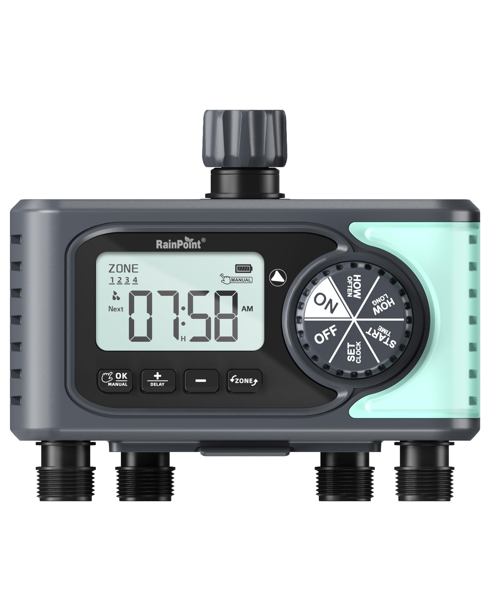 Amazon.com : RAINPOINT Sprinkler Timer, 4 Outlets Hose Timers, 4 Zone ...