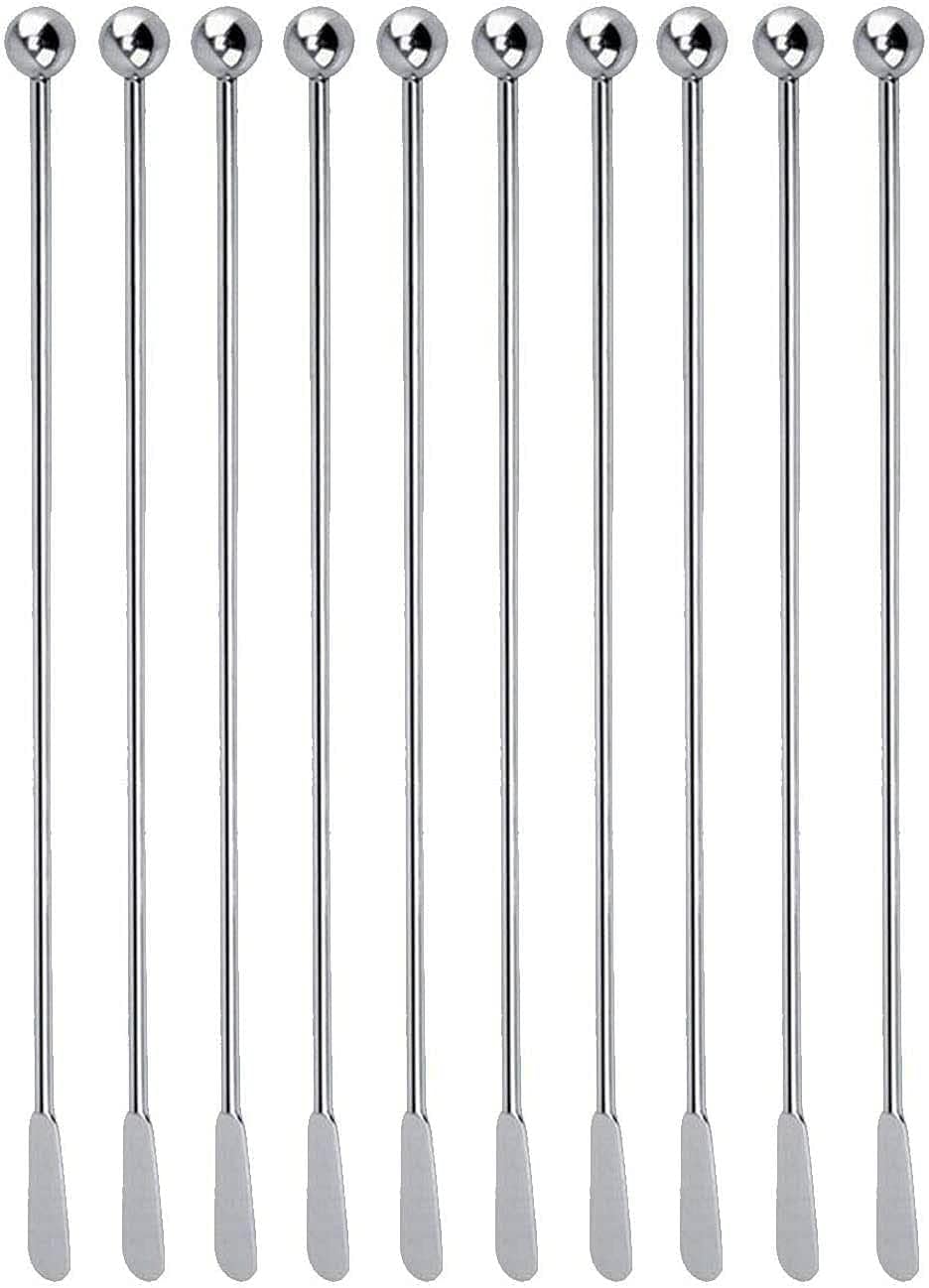 10 PSC Stainless Steel Coffee Beverage Stirrers,Rust-Resistant.Reusable ...