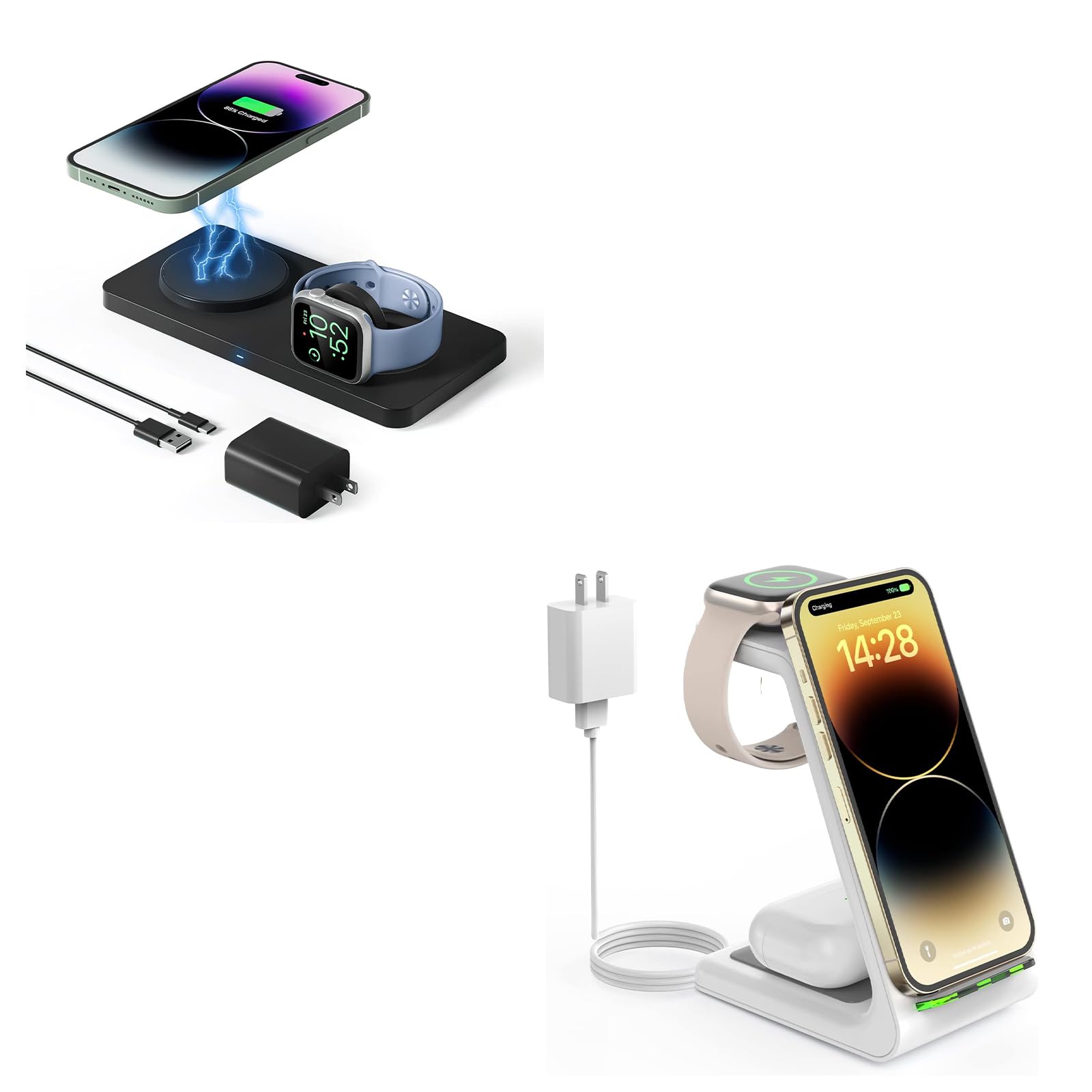 Amazon.com: CIYOYO 3 in 1 Wireless Charger Station for iPhone 16 15-12 ...