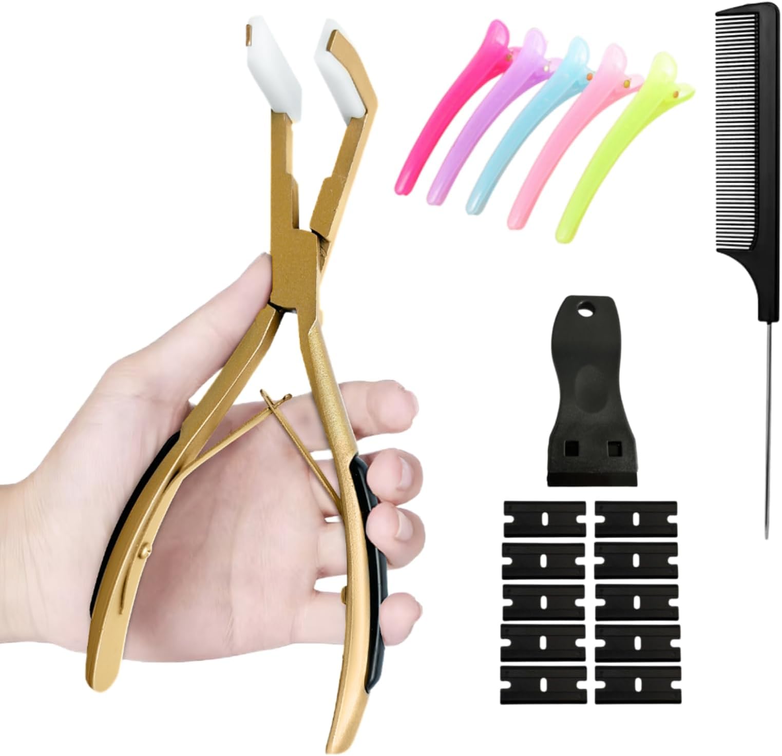 Amazon.com : Tape In Professional Hair Extensions Pliers for Human Hair ...
