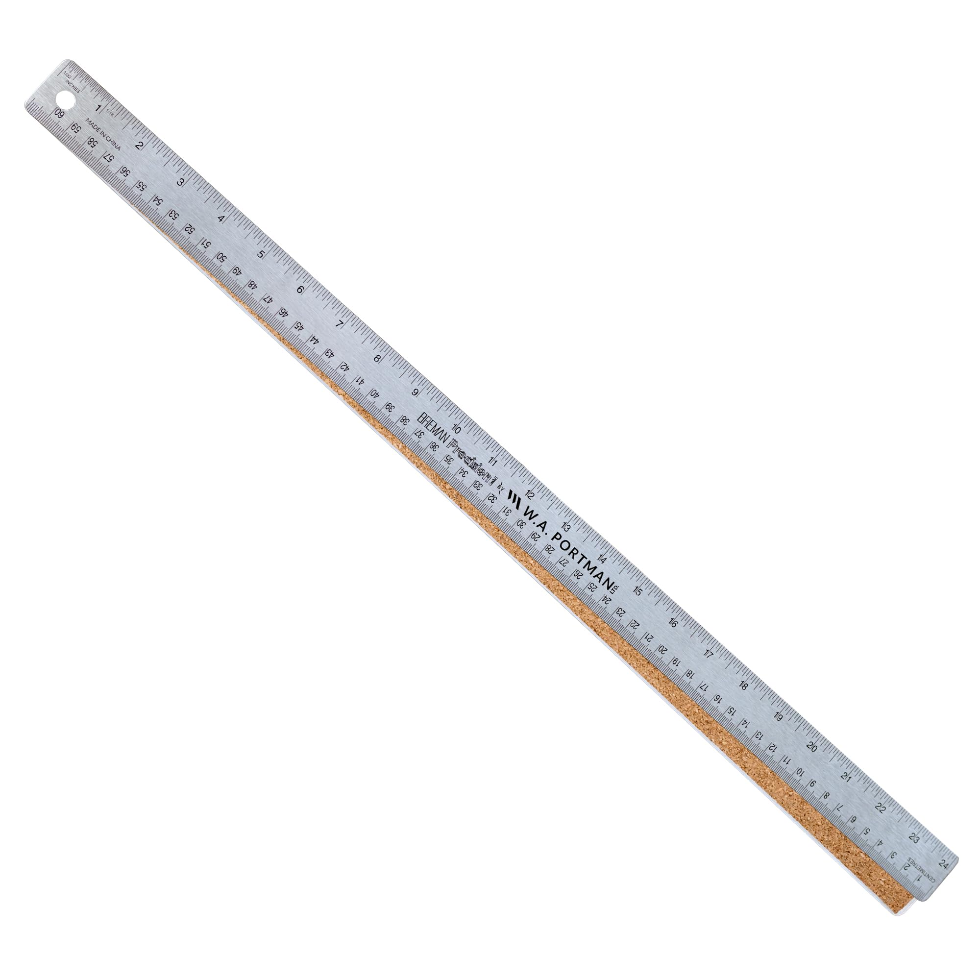 Breman Precision 24 Inch Metal Ruler with Cork Backing - Metal Ruler 24 ...
