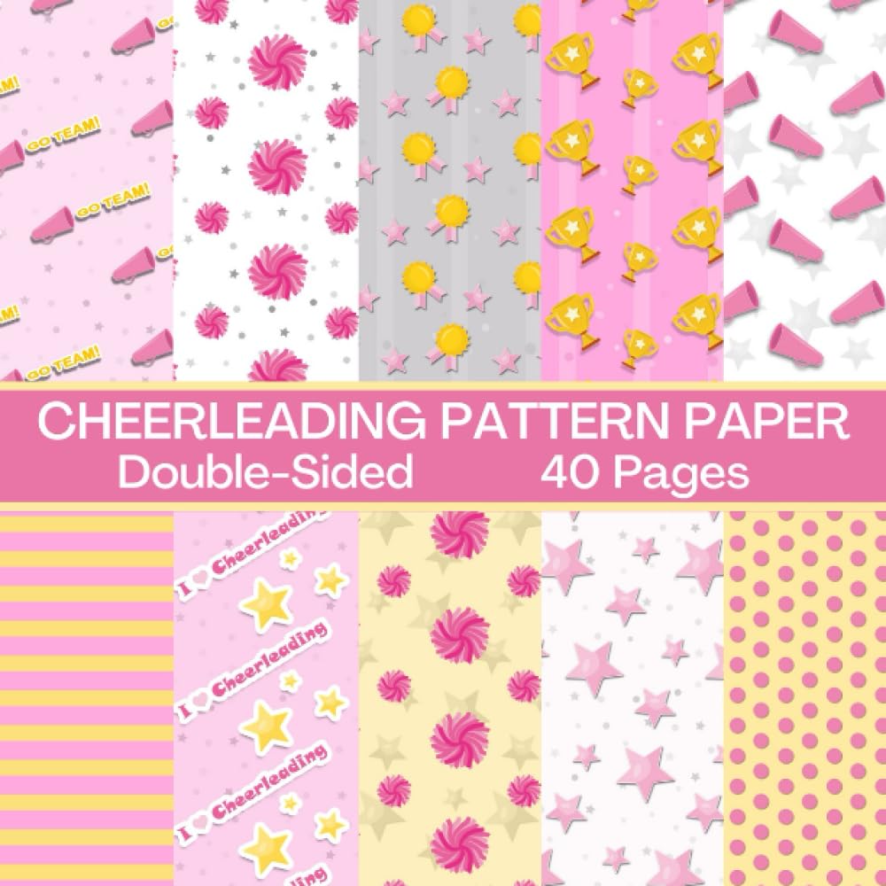 Cheerleading Scrapbook Paper 40 Pages 20 Sheets: Cheer Pattern Paper ...