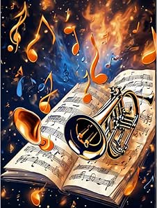 Amazon.com: Tipbrol Music Trumpet Diamond Painting,Musical Instrument ...