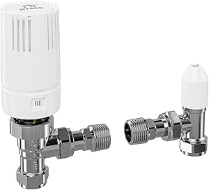 MYSON TRV2 Radiator Valve Pack 15mm TRV2 & Lockshield Chrome : Amazon ...