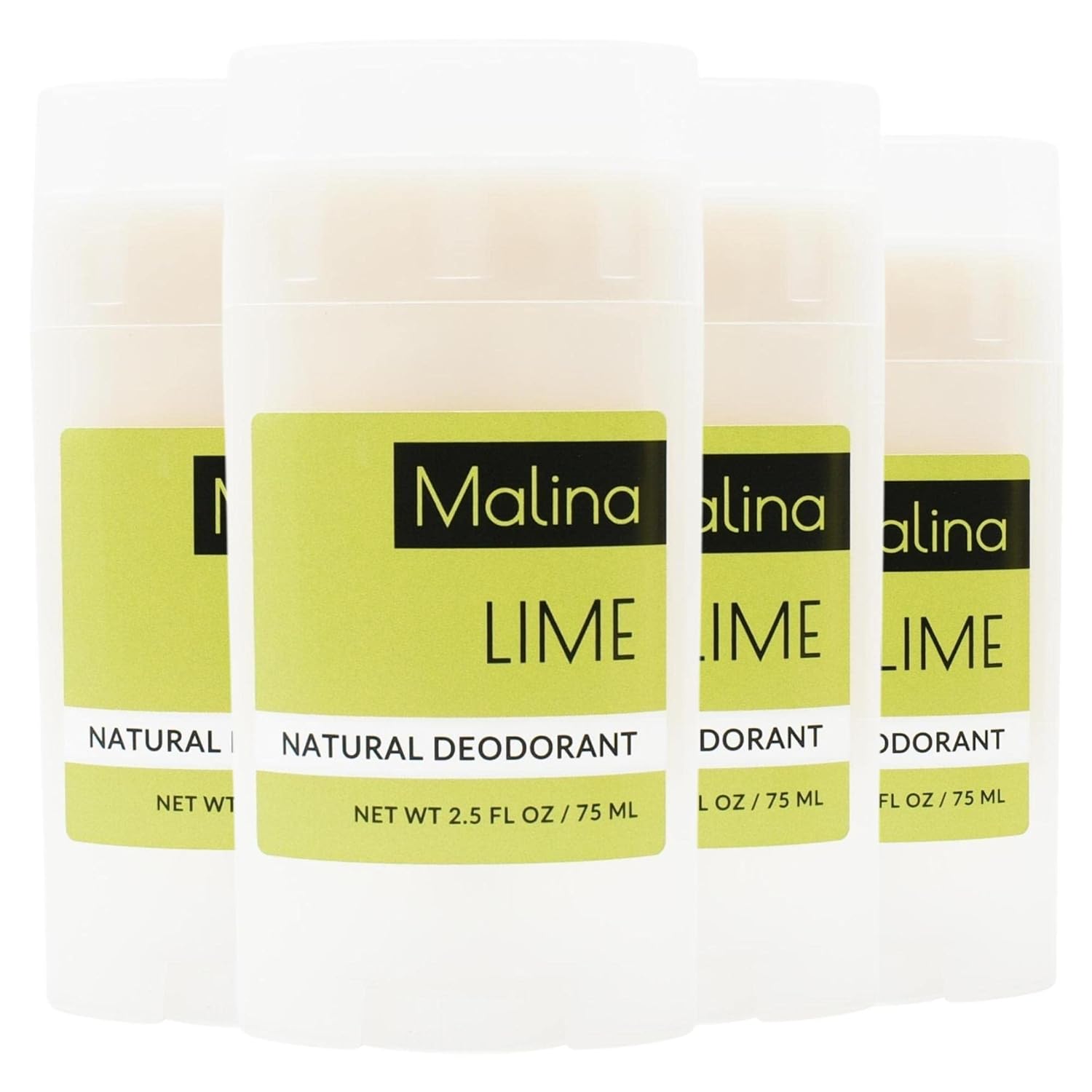 Amazon.com: Malina™ Organic Lime Natural Deodorant (4-Pack) | Aluminum ...