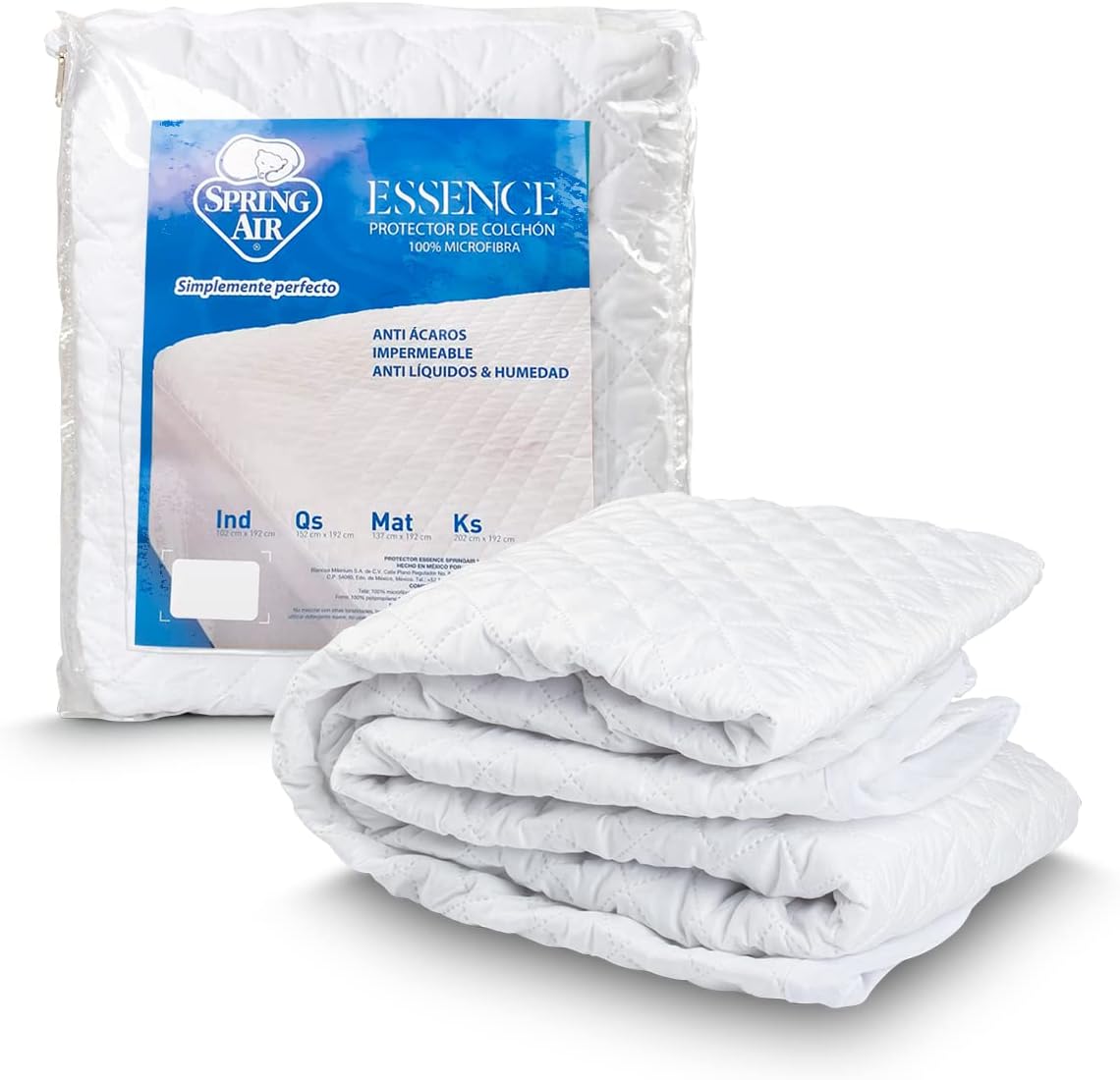 Spring Air Protector de Colchón Acolchado e Impermeable, Micro Dry ...