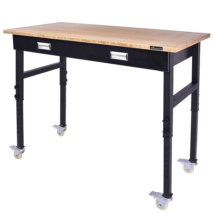 Buy MAXXPRIME Adjustable Workbench with Sliding Organizer Drawer, 48 ...