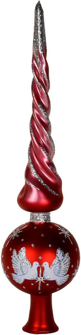 Amazon.com: Tender Glass Christmas Tree Topper (red Matte) : Home & Kitchen
