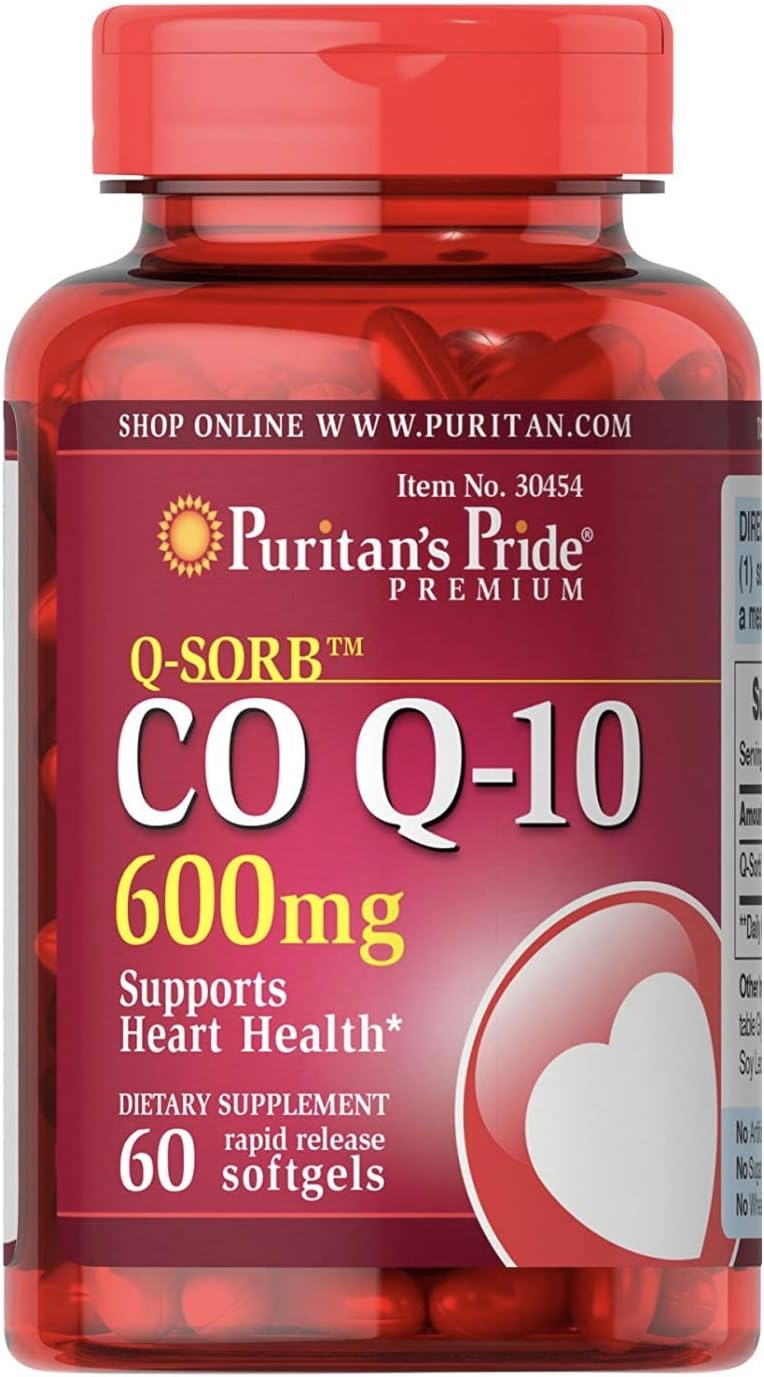 Puritan's Pride Q-Sorb CoQ10 (Coenzyme Q10) 600 mg, antioxidante natural, suplemento dietético ...