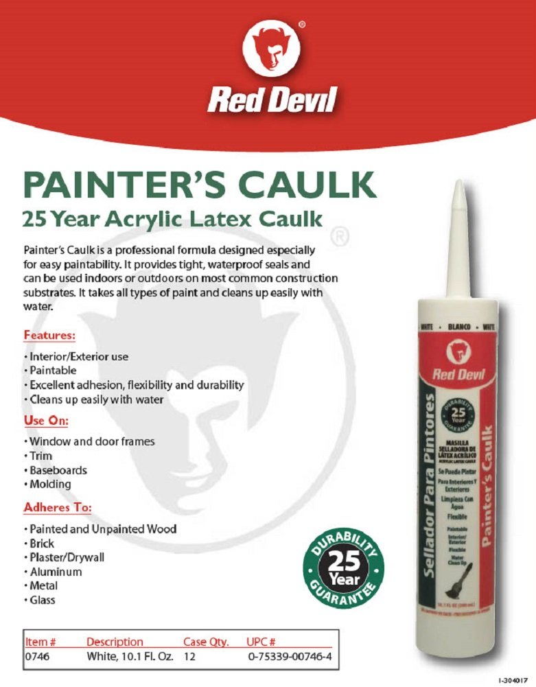 Snapklik.com : Red Devil 0746 Painters Caulk, 10.1 Fl Oz