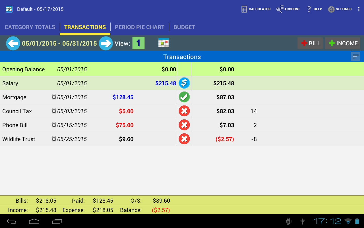 MoBill Budget and Reminder - App on Amazon Appstore