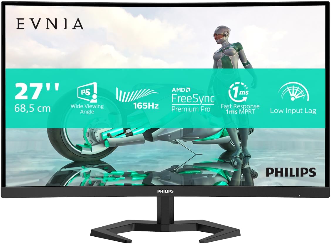 PHILIPS Evnia 27M1N3200ZS - 27 Inch FHD Gaming Monitor, 165Hz, IPS, 1ms ...