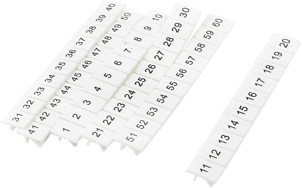 Amazon.com: 6pcs 5mm 1-60 Legend Terminal Block Marker Labels Sign for ...