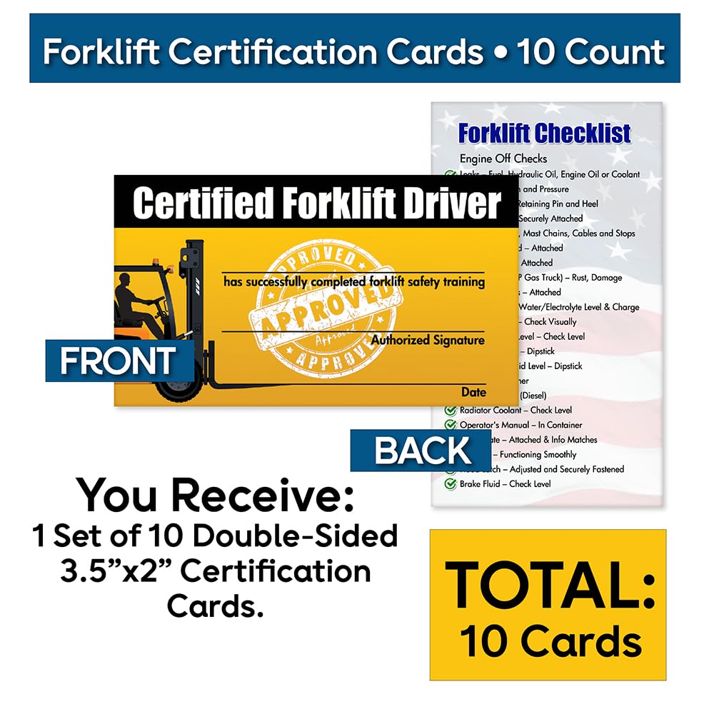 Snapklik.com : Forklift Operator Safety Training Cards - 10 Cards ...