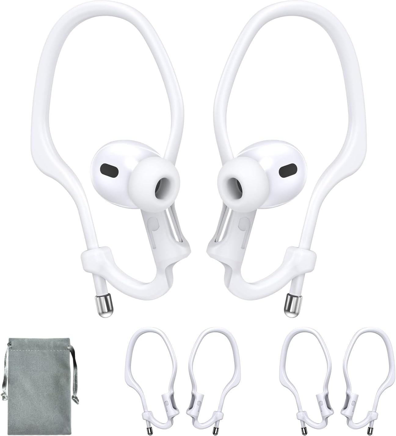 Amazon.com: Haireca 2 Pairs AirPods Ear Hooks for AirPods 4, 3, 2 & 1 ...