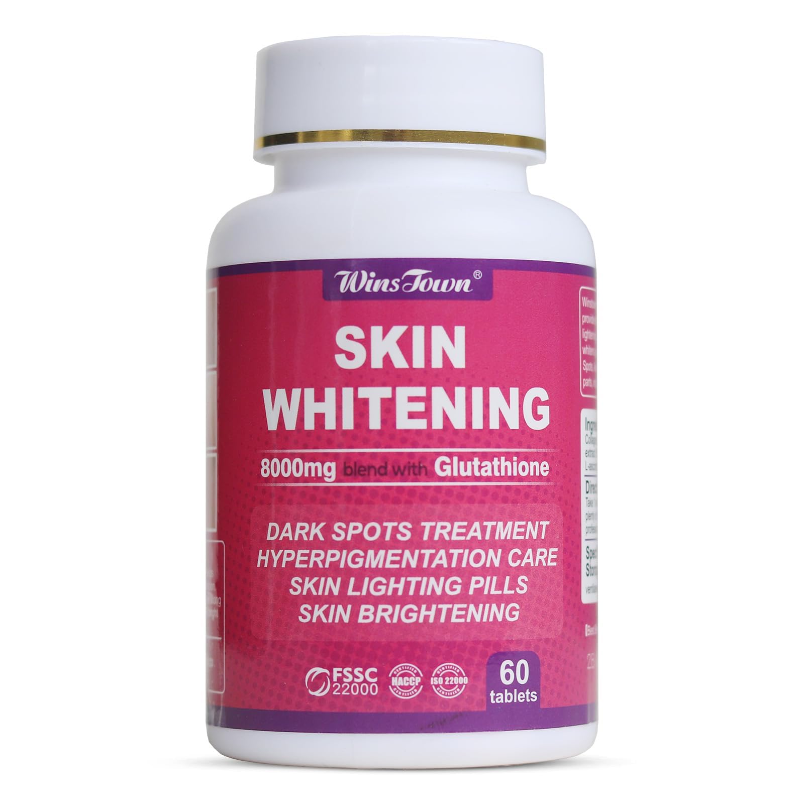 L-Glutathione Skin Whitening Pills - 8000mg, Skin Lightening Supplement ...