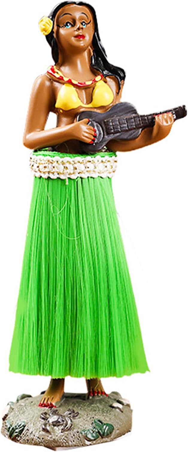 Amazon.com: Hawaiian Hula Girl Bobblehead with Guitar - Resin Figurine ...