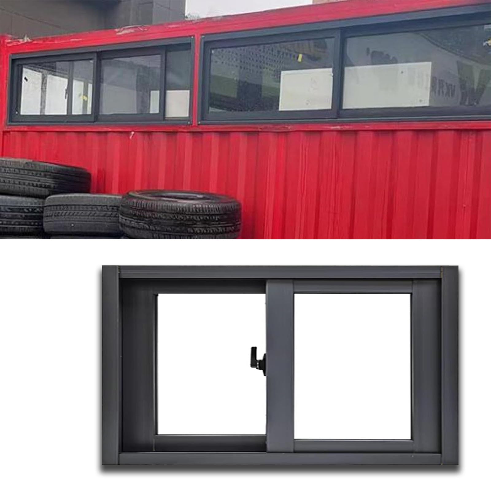 Black Venting Window for Basement Bathroom House, 38x25in / 97x64cm ...