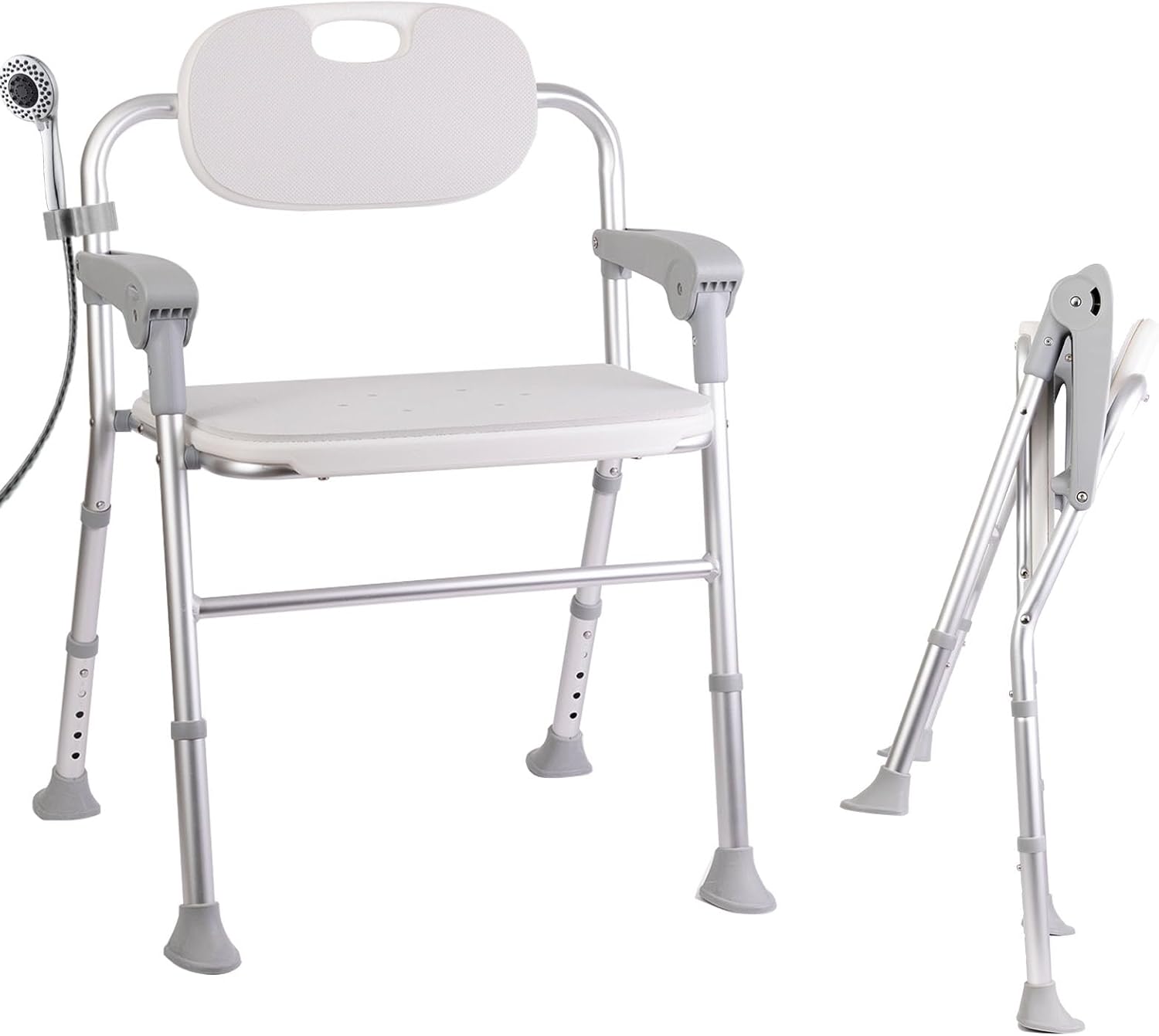 Amazon.com: Shower Chair with Arms and Back, Folding Shower Chair for ...