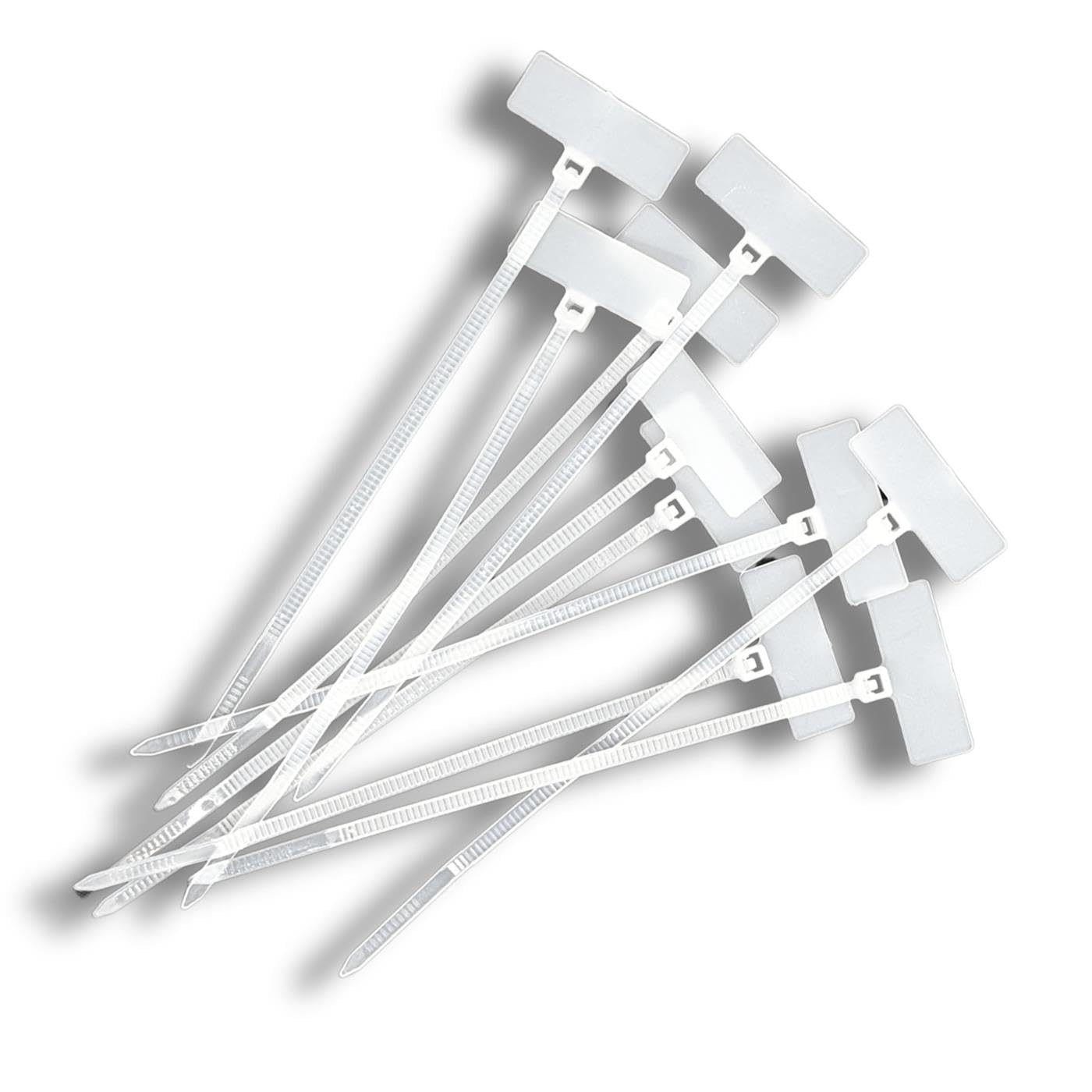 Lumonic 100 x Cable Ties + Labelling Field 110 x 2.5 mm White Labelled ...